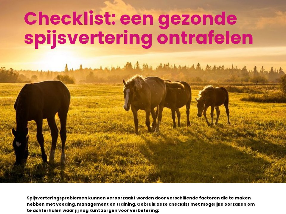 Checklist - Spijsvertering